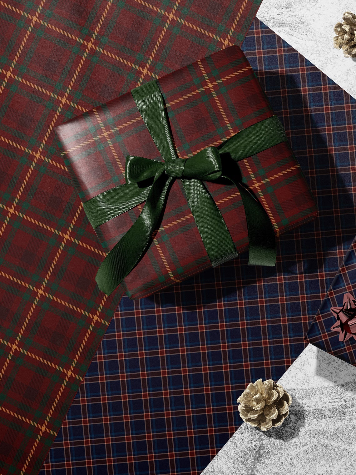 Classic Christmas Plaid Wrapping Paper Holiday Gift Wrap - Etsy
