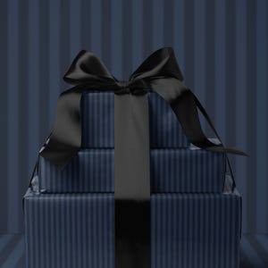 Blue Stripe Gift Wrap Blue Wrapping Paper Christmas Party Gift Idea ...