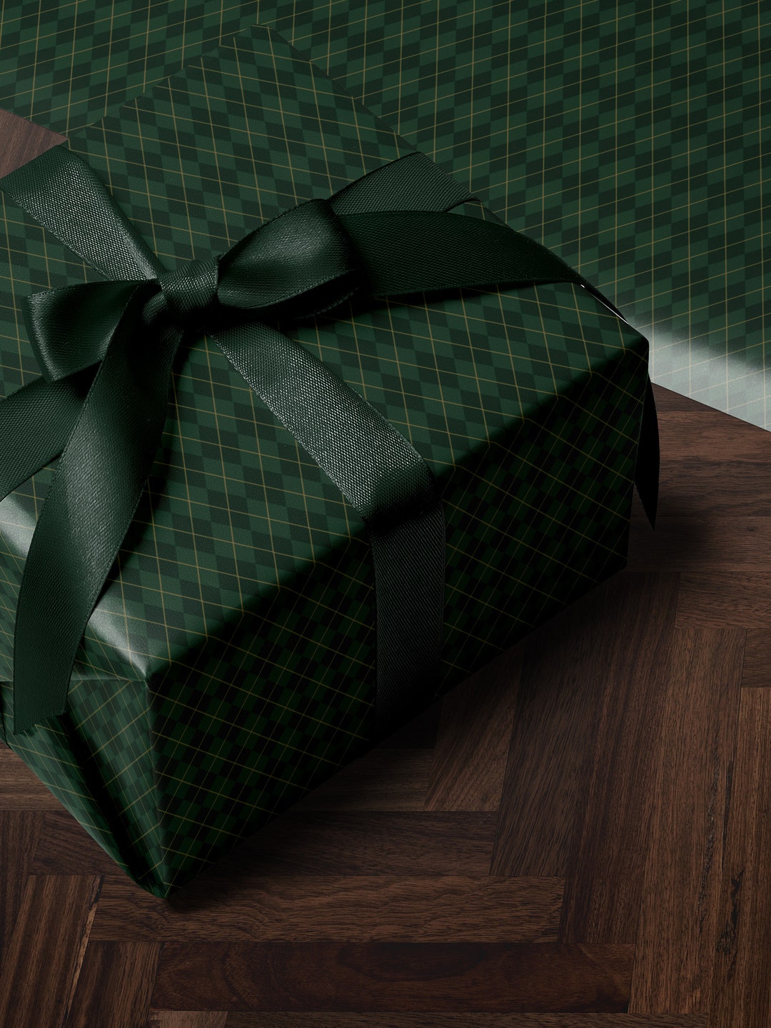 Green Wrapping Paper Plaid Gift Wrap Christmas Gift Wrapping Paper ...