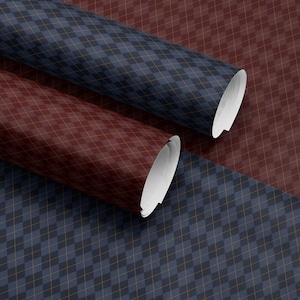 Blue Gift Wrap Roll Plaid Wrapping Paper Christmas Gift Wrap Paper ...