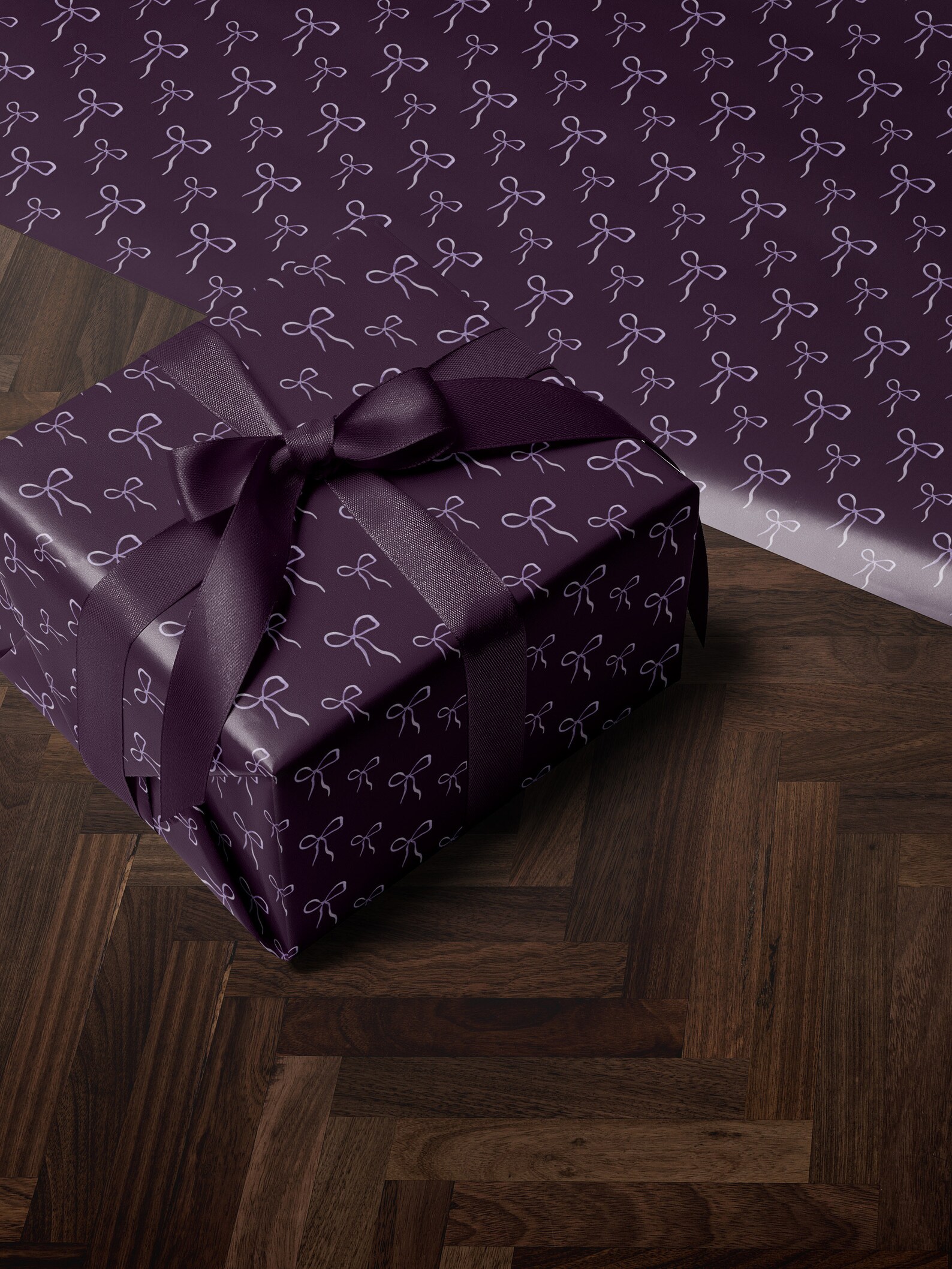 Purple Wrapping Paper Bow Gift Wrap for Her Girl Birthday Gift Wrap ...