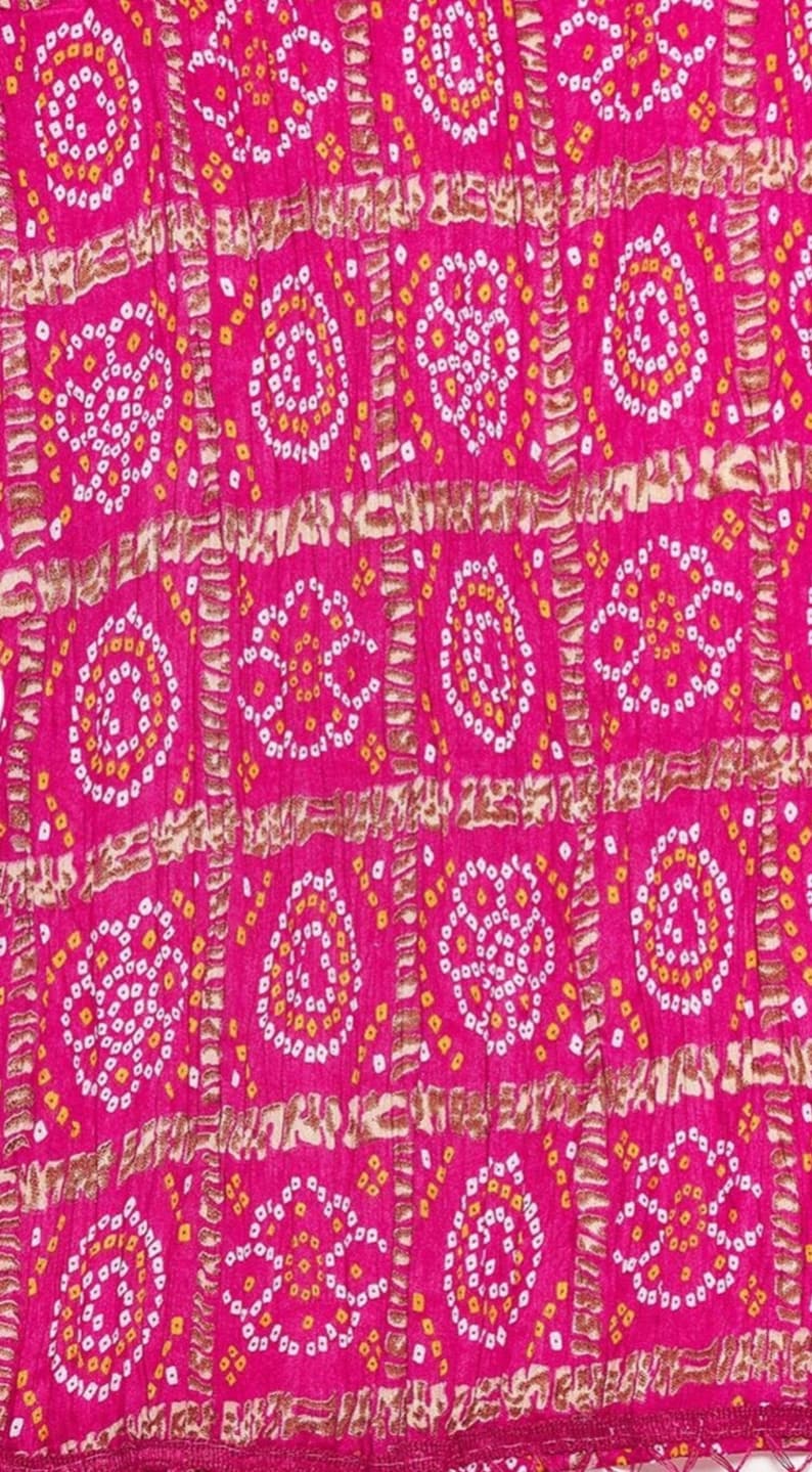 Pink Bandhani Dupatta – Traditional Rajasthani Tie-dye Print With ...