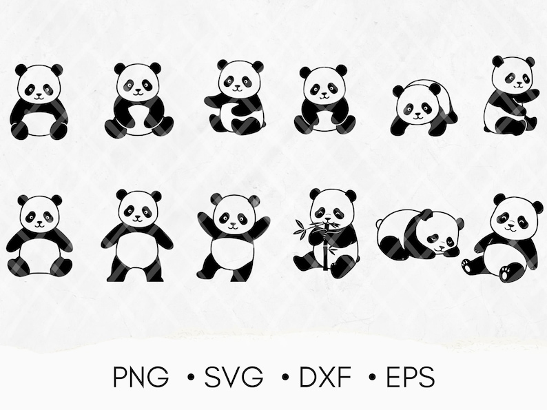 Cute Panda SVG Bundle – Adorable Panda Clipart Pack for Cricut ...