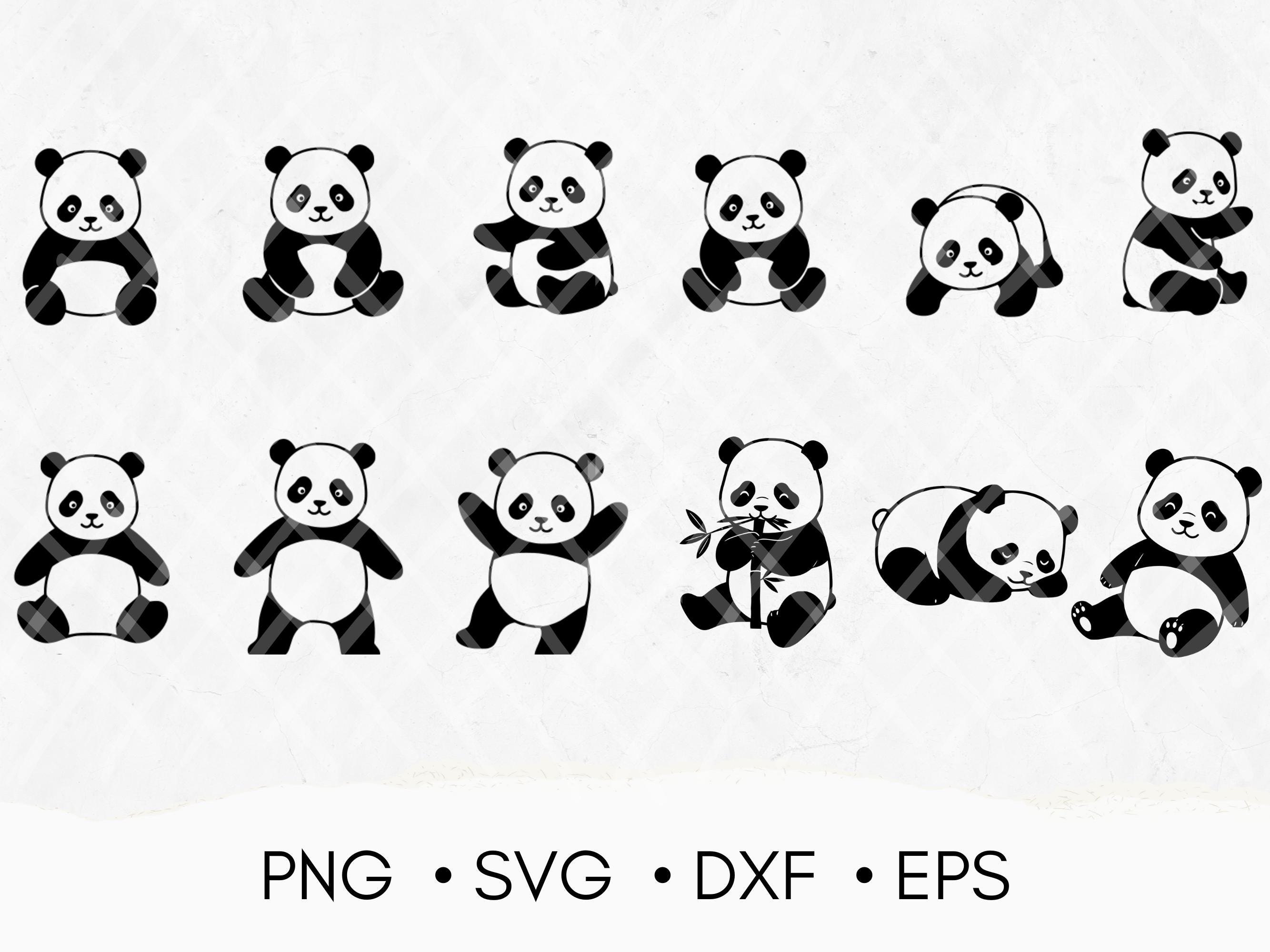Cute Panda SVG Bundle – Adorable Panda Clipart Pack for Cricut ...