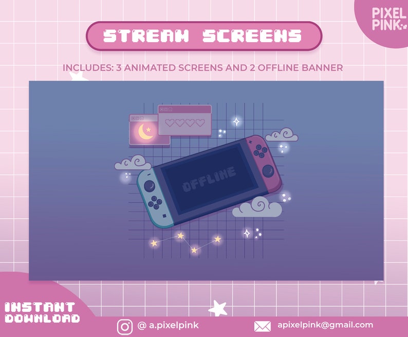 ANIMATED Stream Screens / Switch Clouds Stream / Twitch- Youtube ...