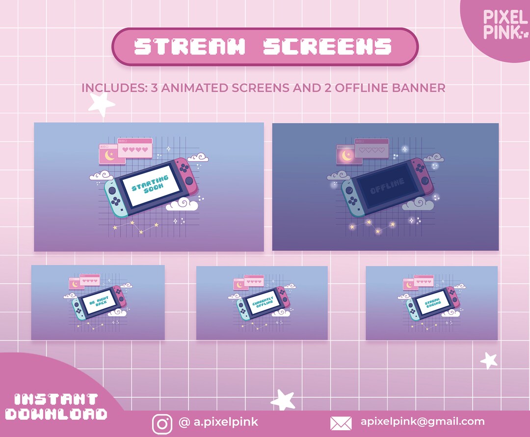 ANIMATED Stream Screens / Switch Clouds Stream / Twitch- Youtube ...