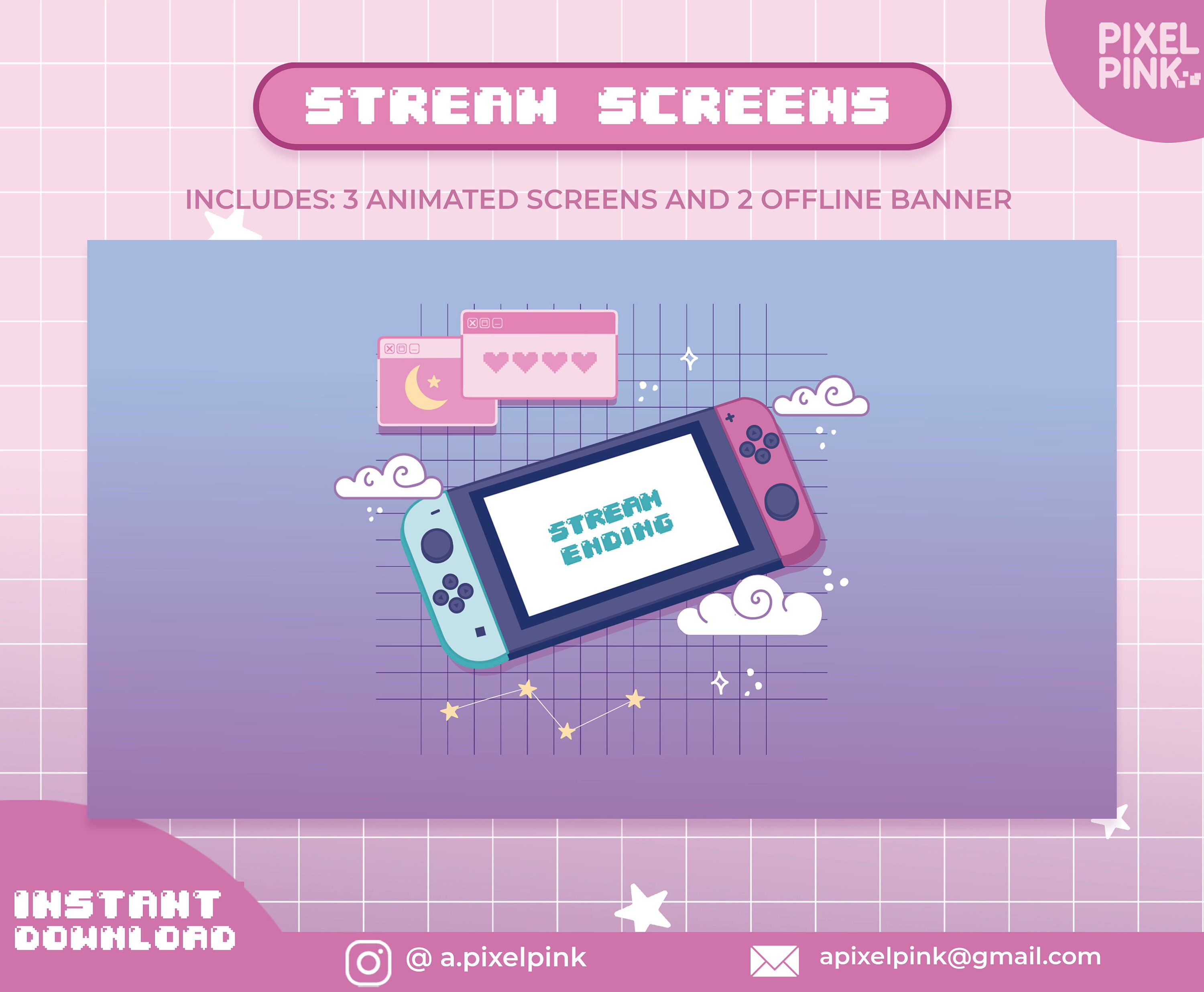 ANIMATED Stream Screens / Switch Clouds Stream / Twitch- Youtube ...