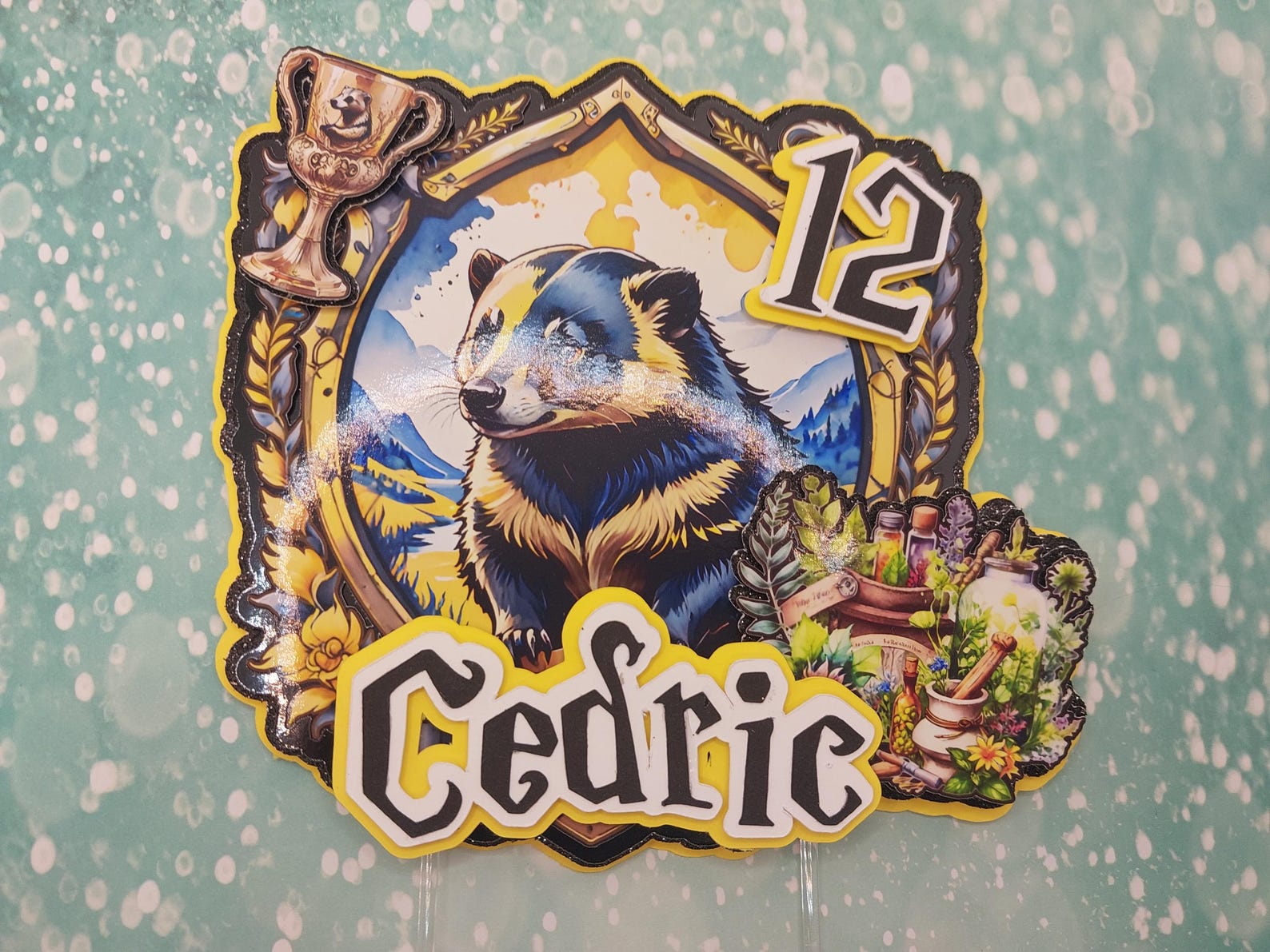 A Choice of 4 Customizable Magic School House Crest Paper Cake Toppers ...