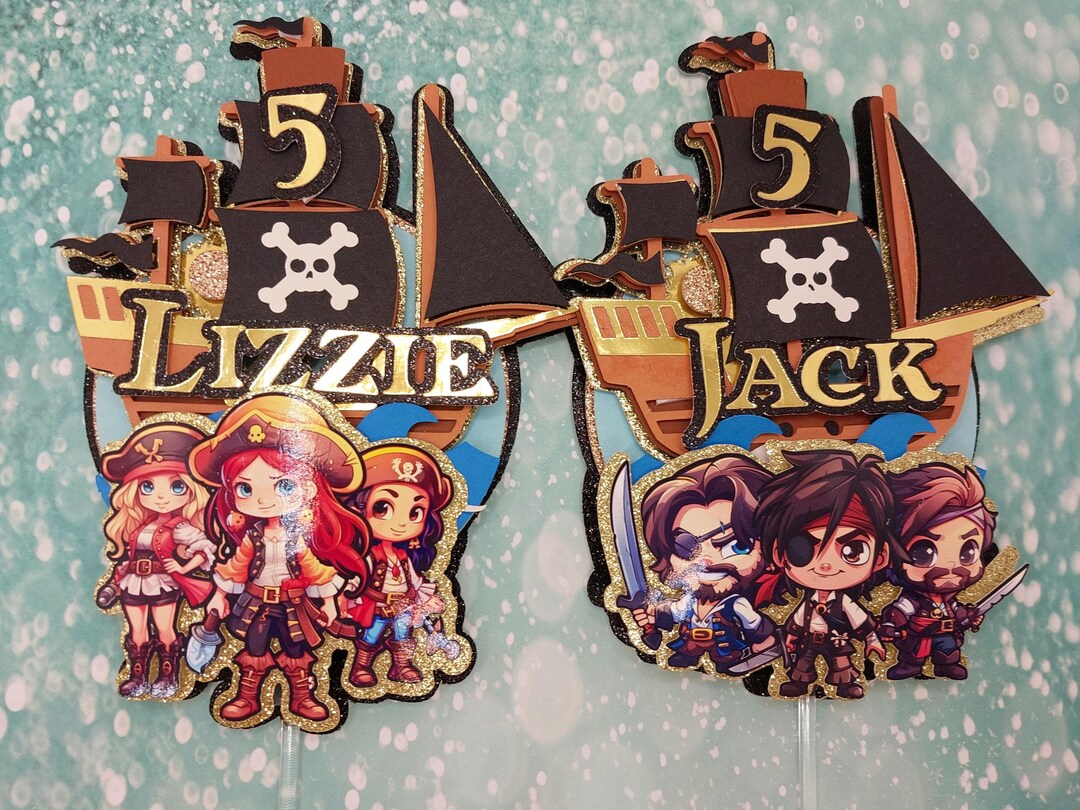 Customizable Pirate Ship Cake Topper for Kids' Birthday Parties - Etsy