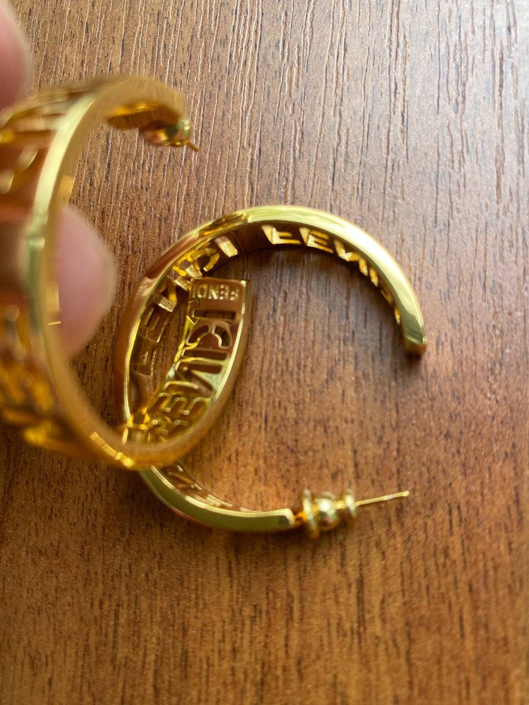 Vintage Rare Fendi Gold Hoop Earrings - Etsy