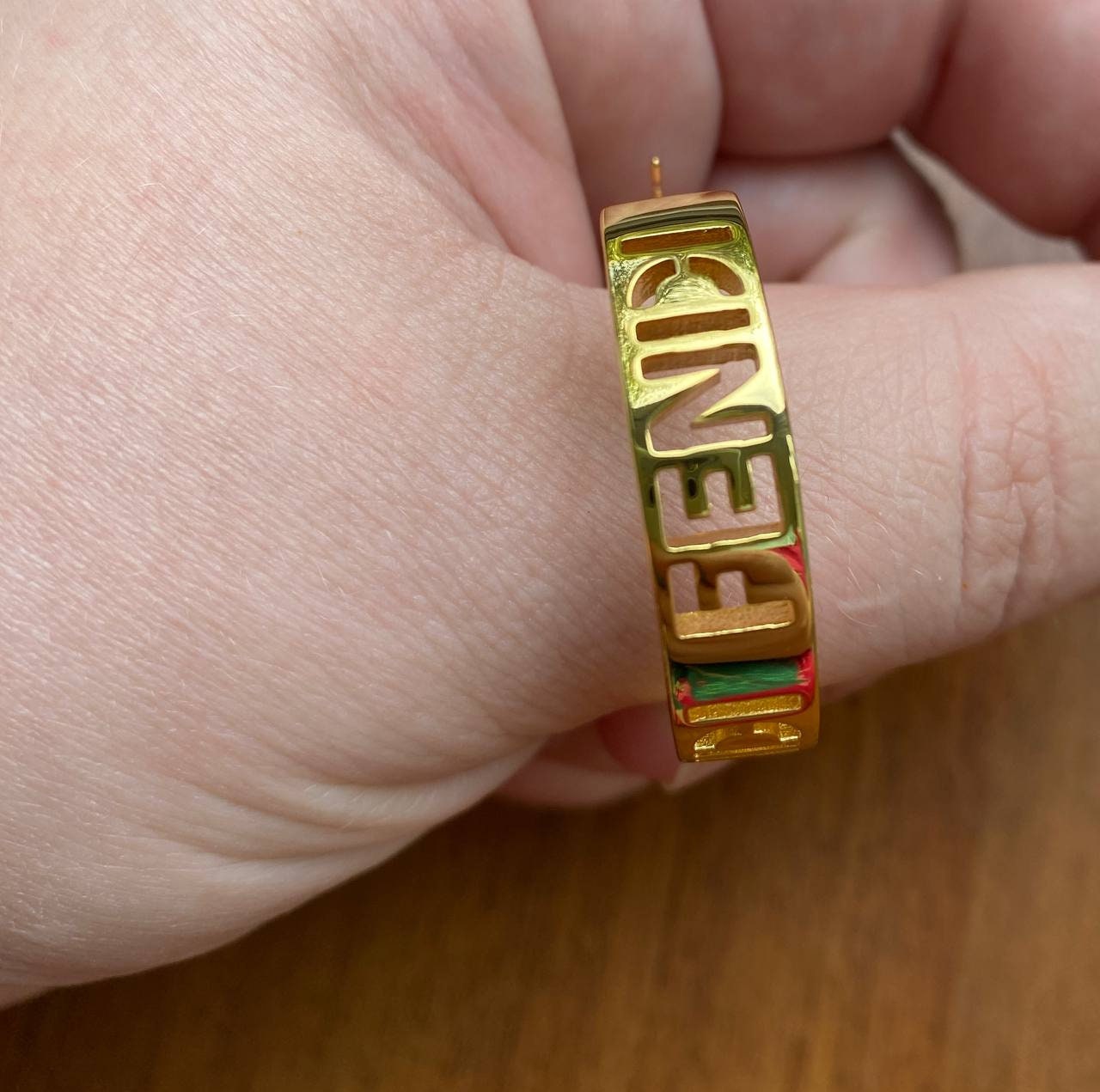 Vintage Rare Fendi Gold Hoop Earrings - Etsy