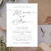 Modern Script Wedding Invitation Calligraphy Wedding Invitation ...