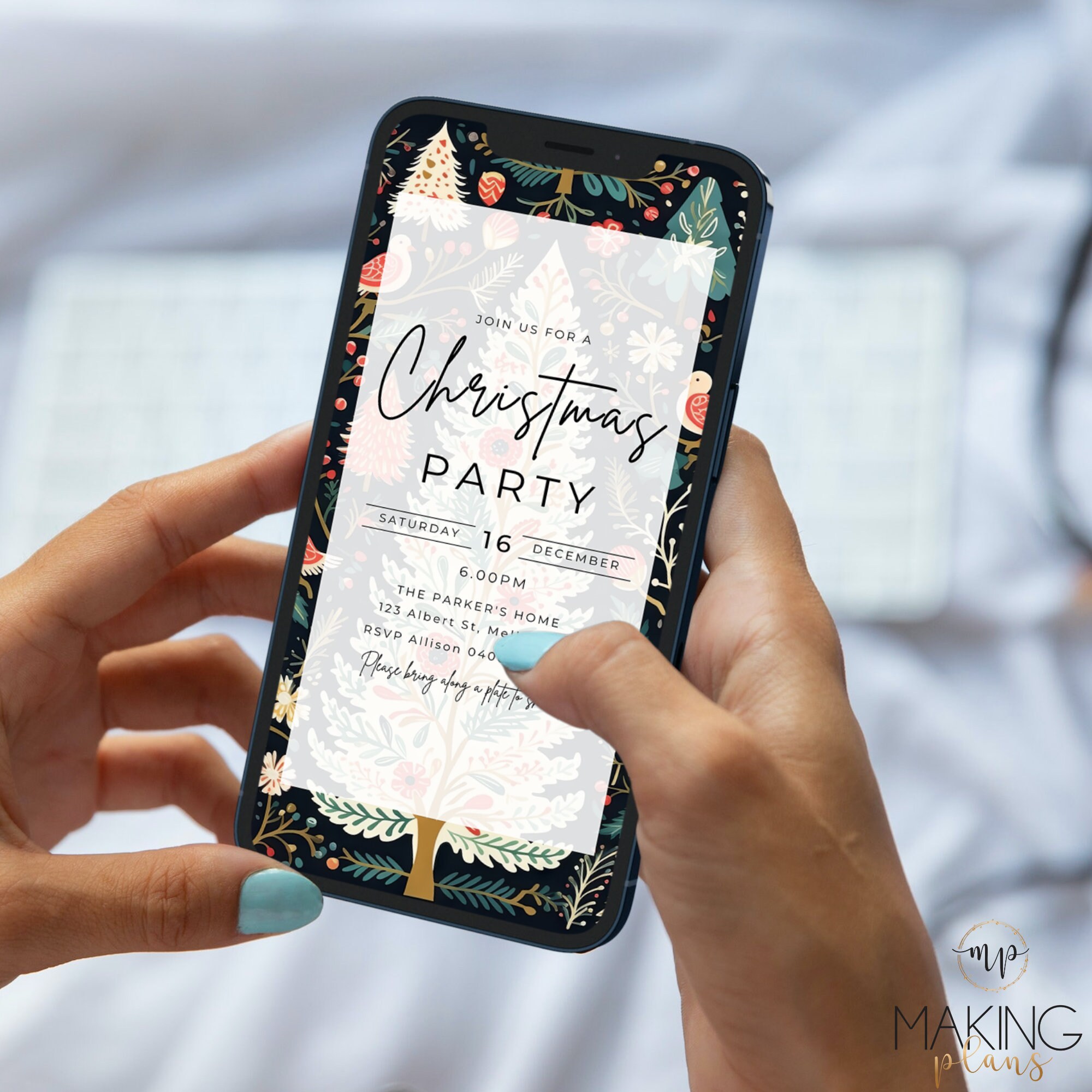 Editable Christmas Party Invitation Holiday Staff Party Invite for ...