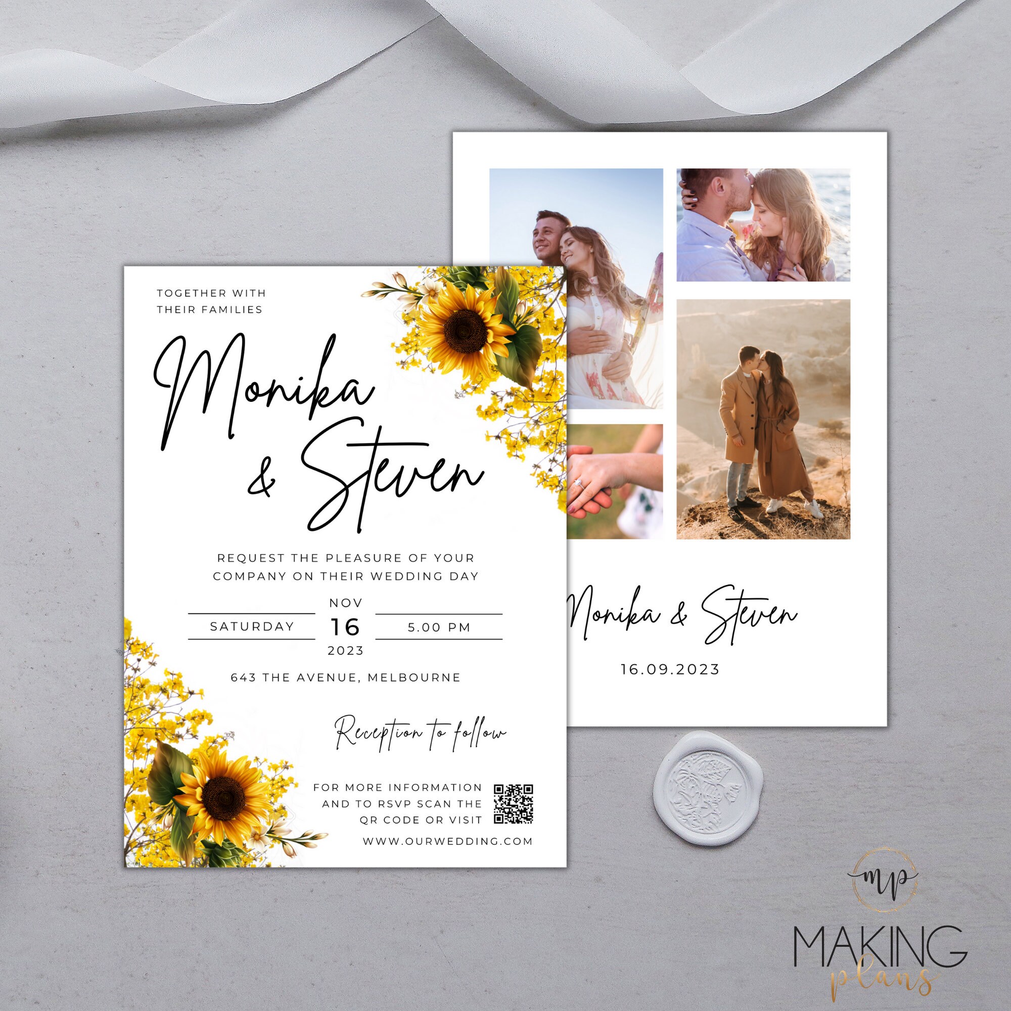 Printable Wedding Invitation With Photo Photo Collage Wedding - Etsy