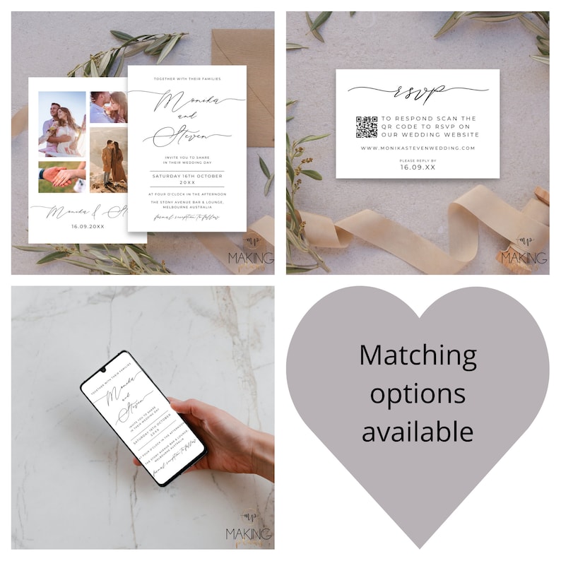 Minimalist Wedding Program Template Foldable Wedding Program Modern ...