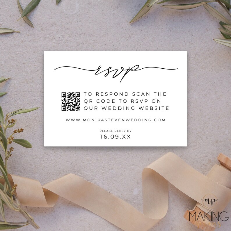 QR Code Rsvp, QR Code Reply Card, Respond to Wedding Invite, Response ...