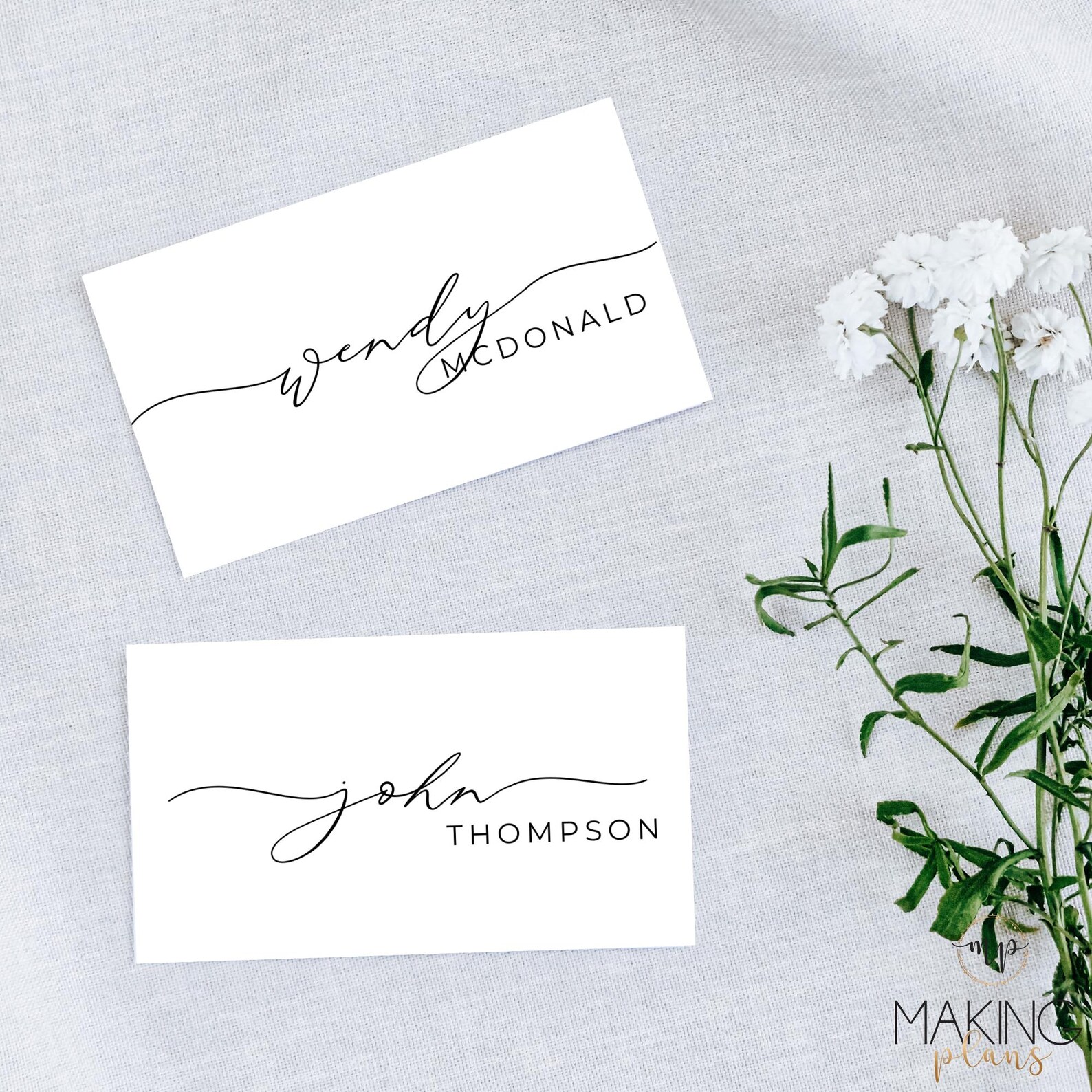 Modern Wedding Place Cards Template Editable Wedding Name Cards ...