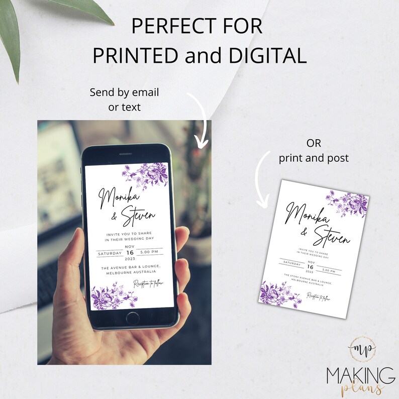 Printable Wedding Invitation With Photo Photo Collage Wedding - Etsy