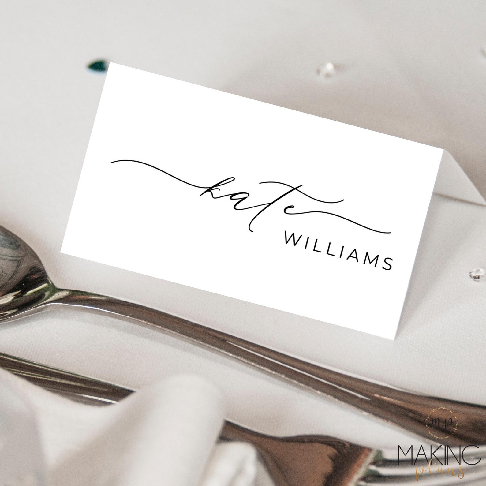Modern Wedding Place Cards Template Editable Wedding Name Cards ...