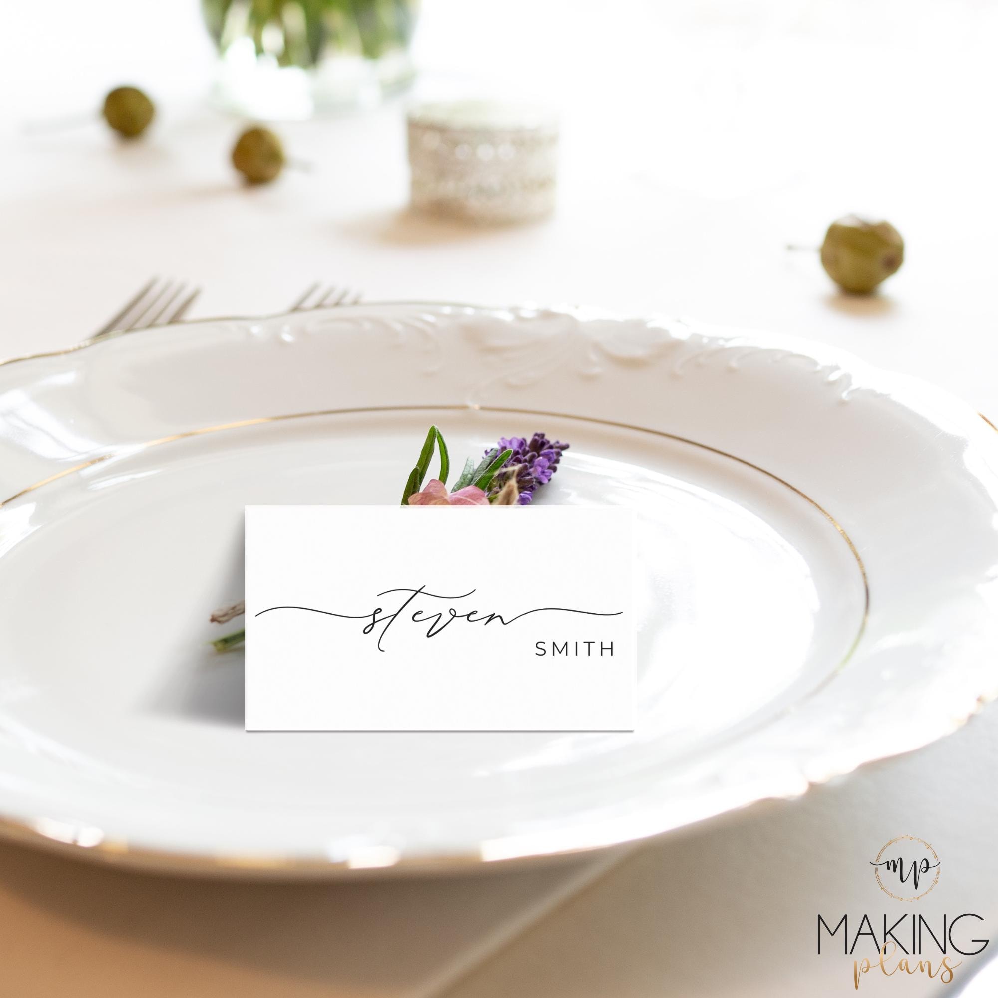 Modern Wedding Place Cards Template Editable Wedding Name Cards ...