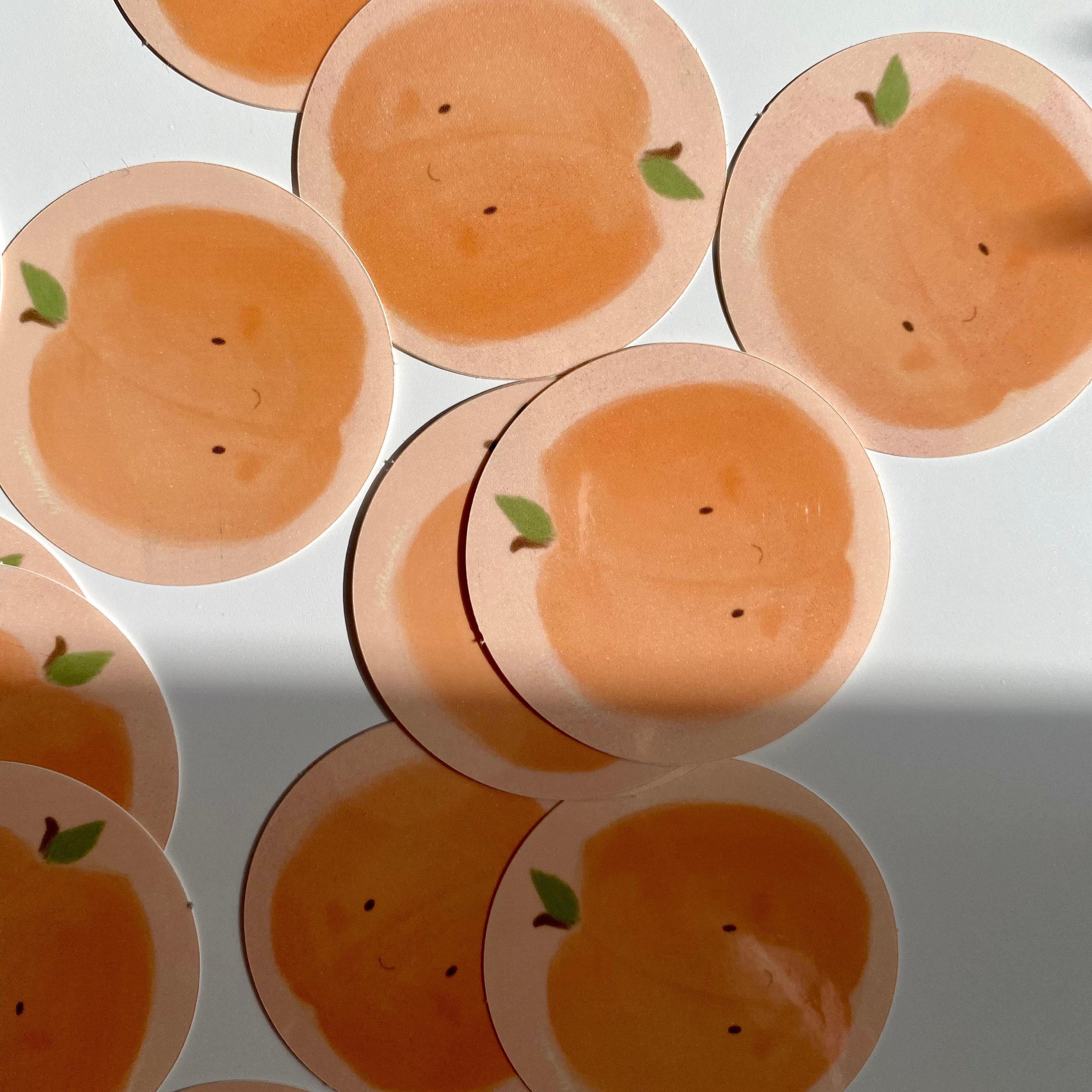 Smiley Peach Vinyl Sticker Weatherproof Glossy - Etsy