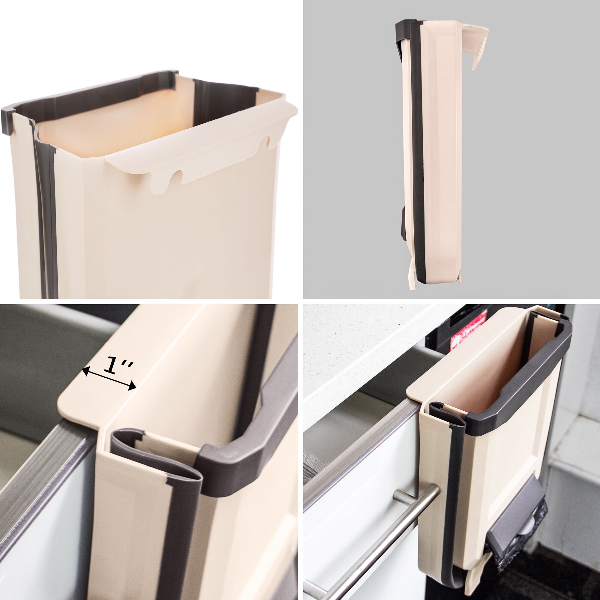Hanging Kitchen Trash Can, Foldable Waste Bin for Kitchen, Garbage Can ...