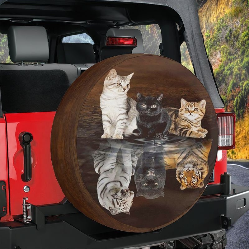 Cat Water Reflection Tiger, Spare Tire Cover sold by Penny Falkland ...