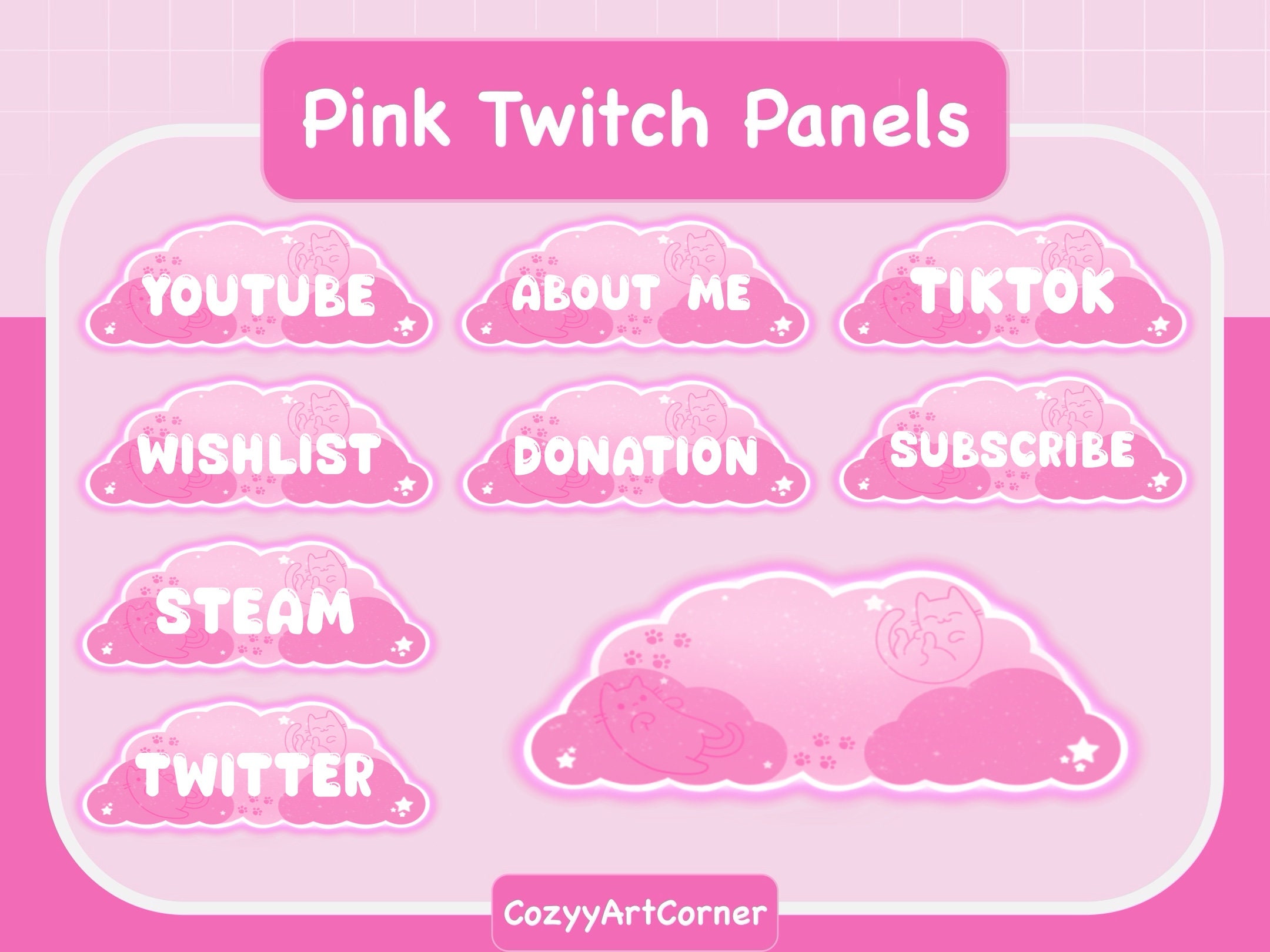Pink Twitch Panels - Etsy