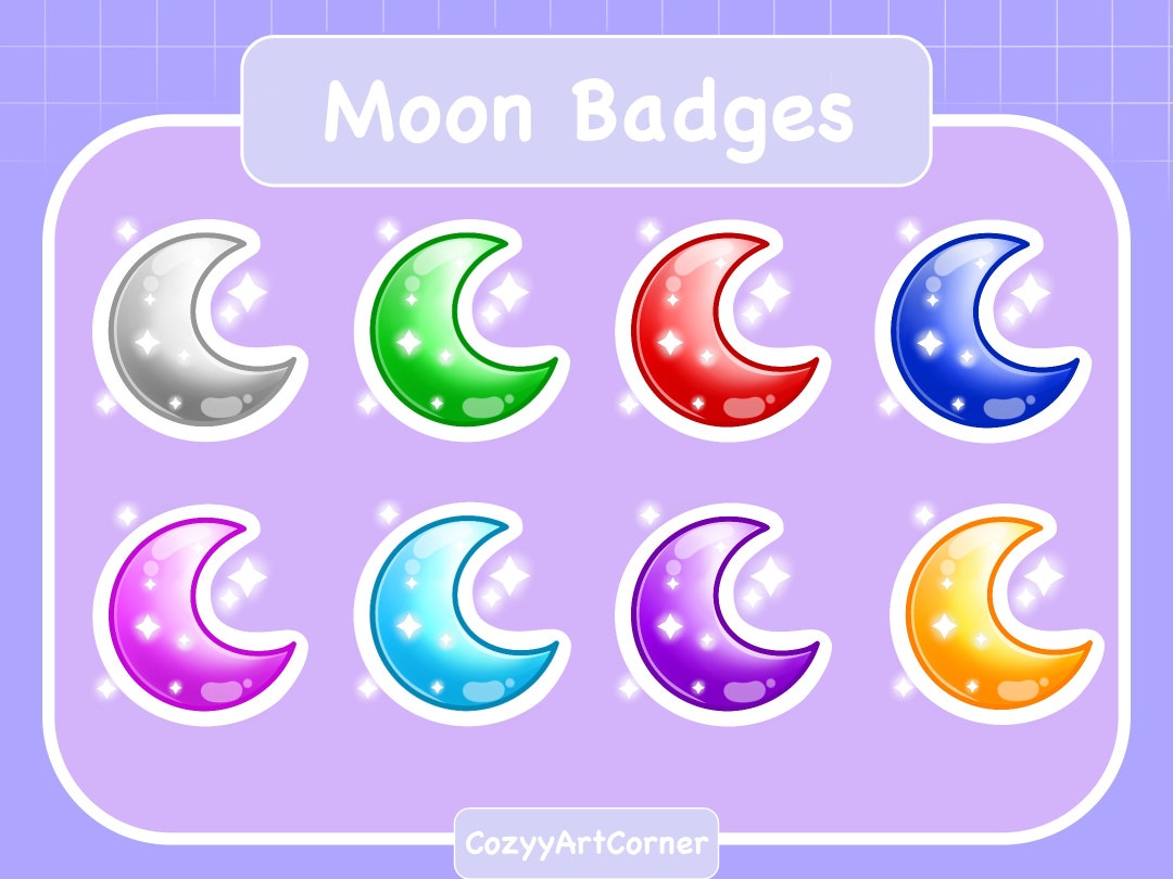 Moon Emote Badges - Etsy