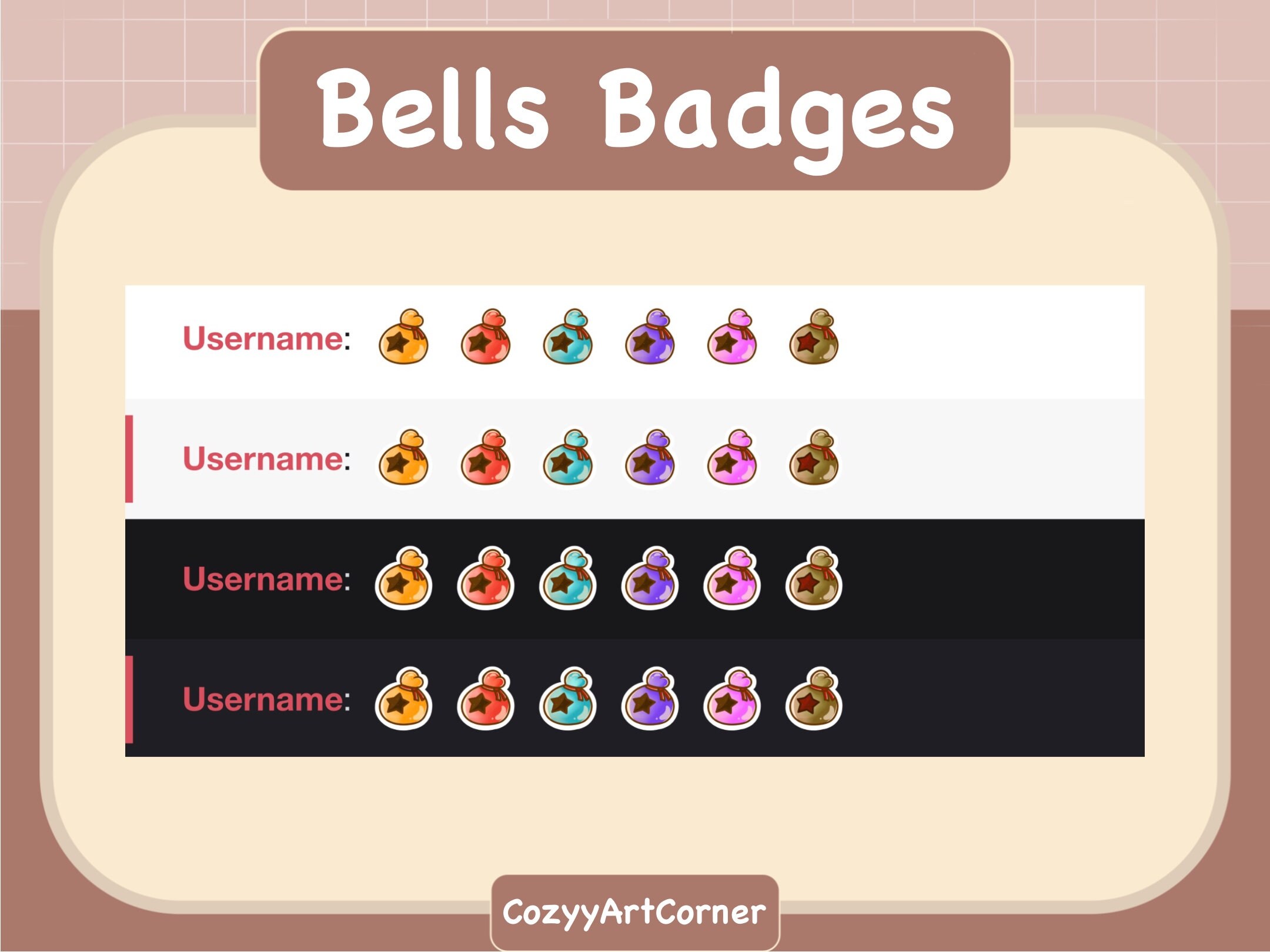 Bells Emote Badges - Etsy