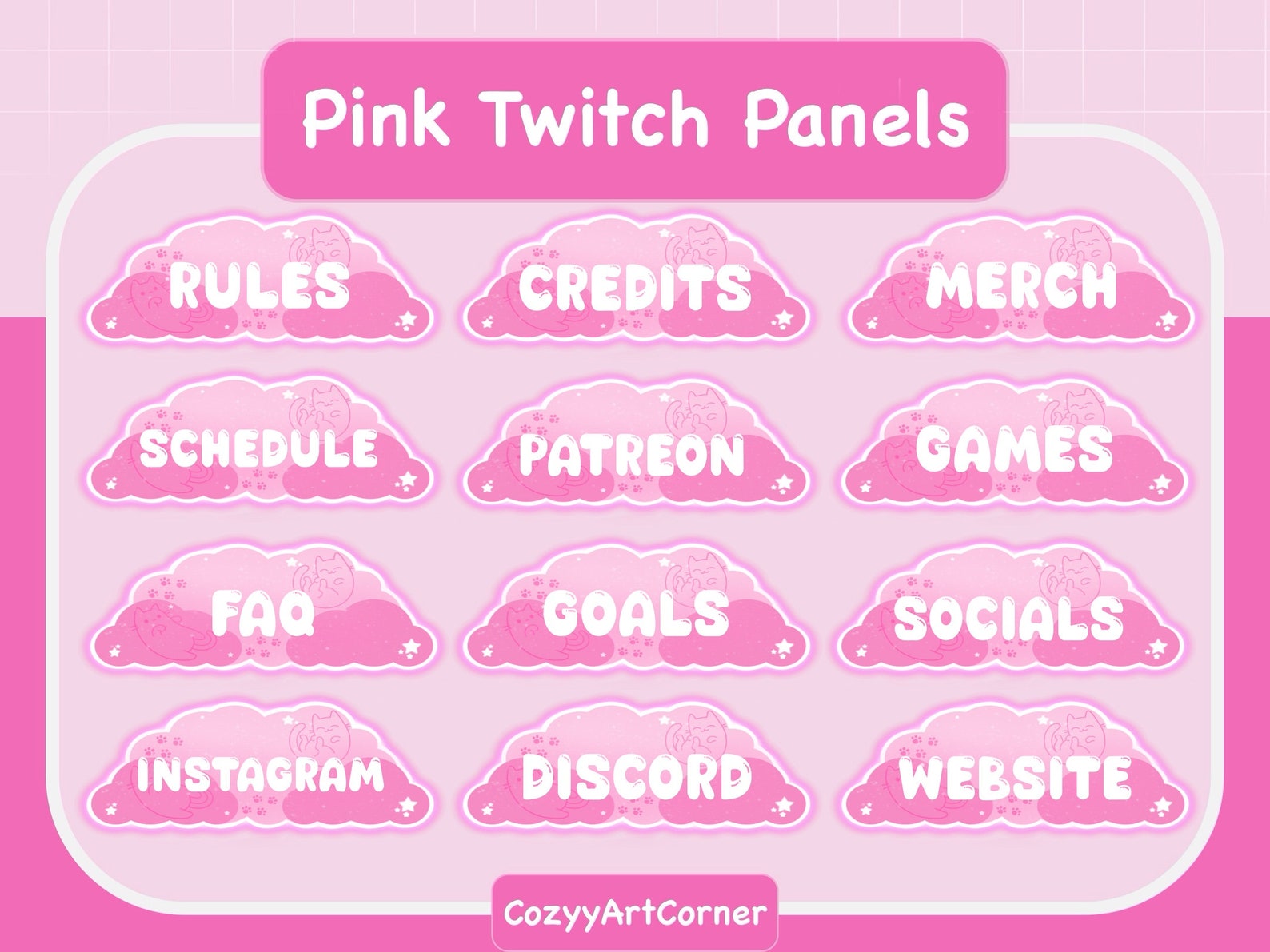 Pink Twitch Panels - Etsy