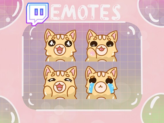 Cute Cat Emote Badget - Etsy