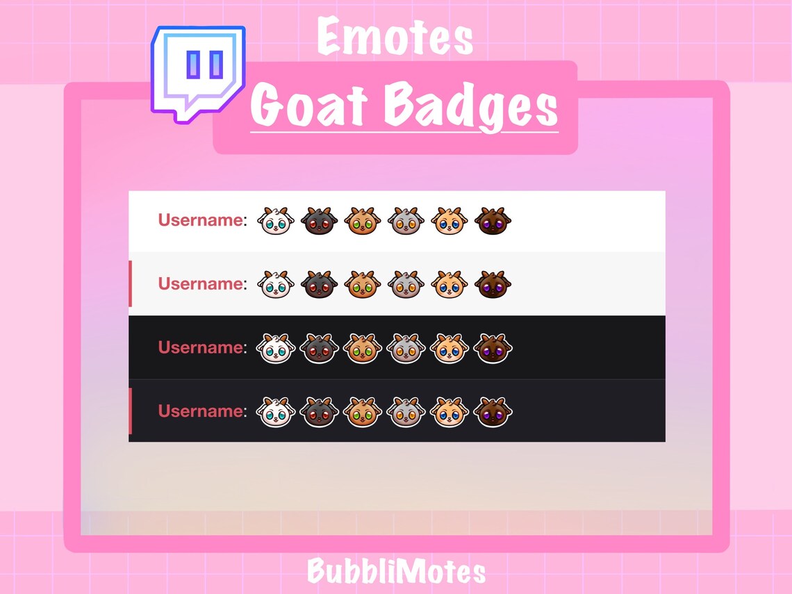 Goat Emote Badges - Etsy