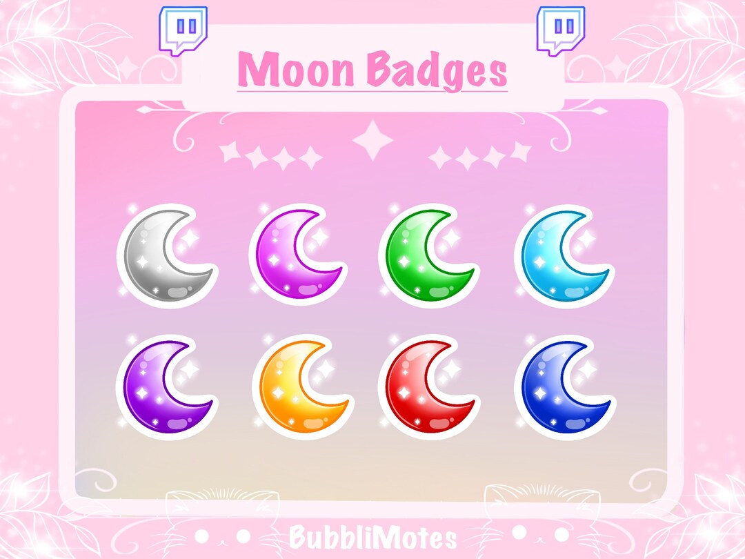 Moon Emote Badges - Etsy