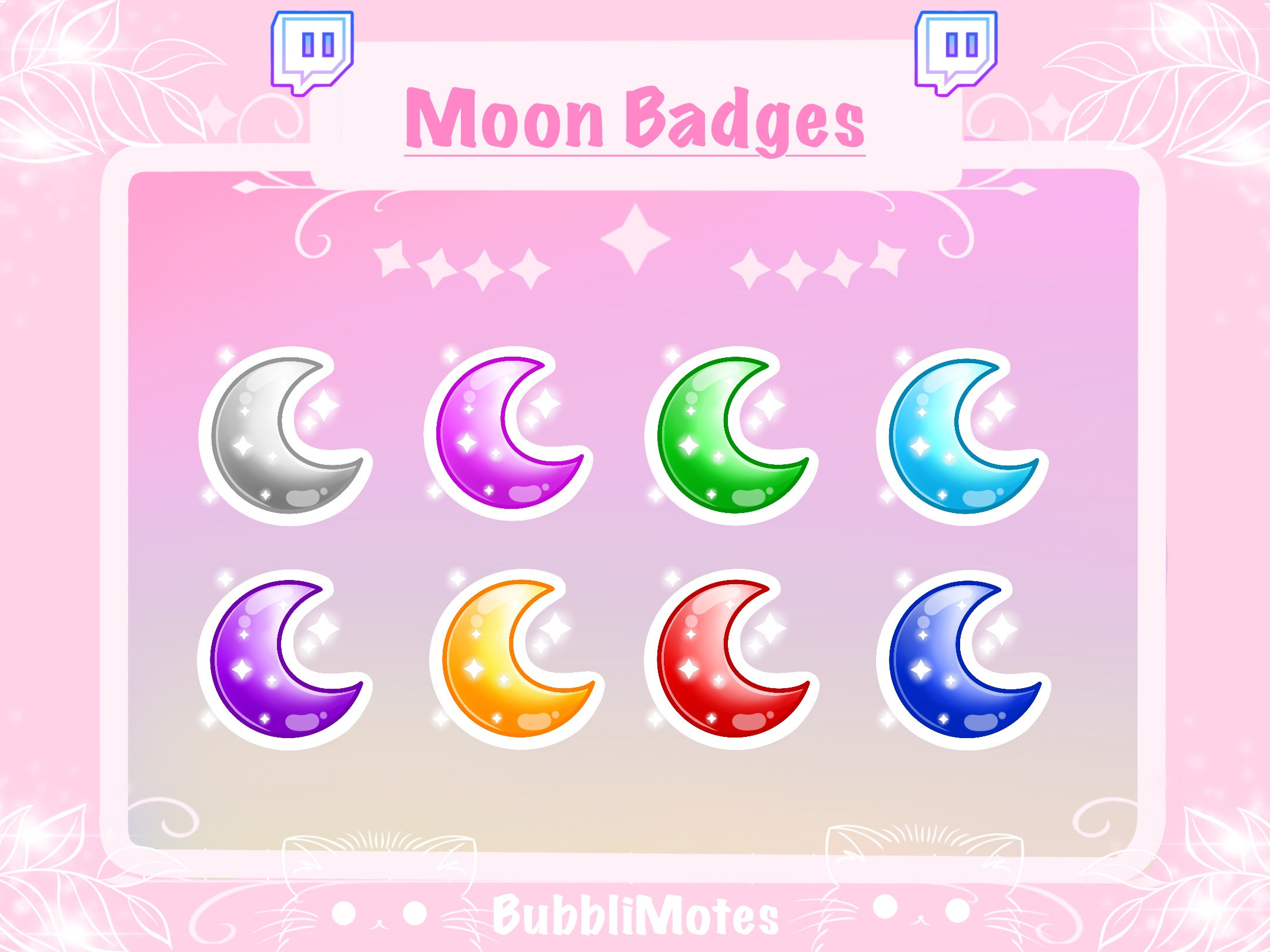 Moon Emote Badges - Etsy