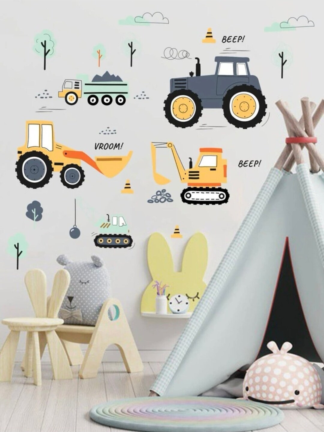 Tractors and Diggers Wall Stickers/decals - Etsy