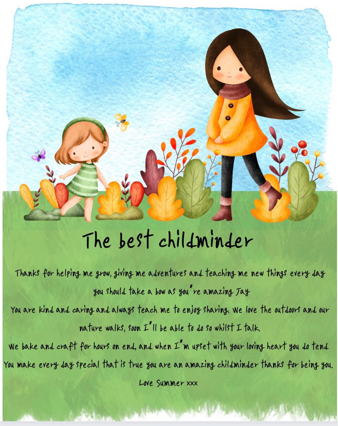 Personalised Teacher/childminder Thank You Present/gift - Etsy