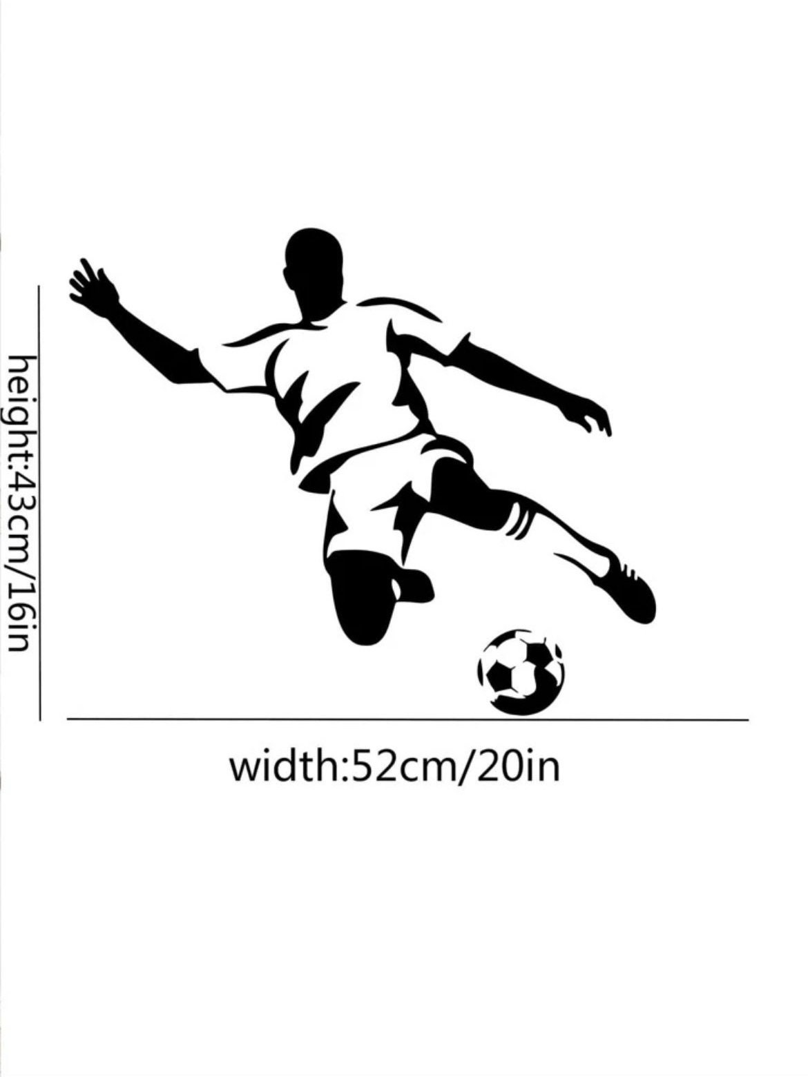 Black and White Footballer Wall Decal - Etsy