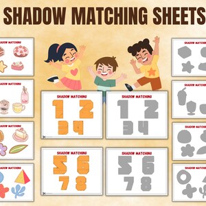 50 Shadow Matching Sheets, Preschool Worksheets, Preschool Printable ...