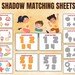 50 Shadow Matching Sheets, Preschool Worksheets, Preschool Printable ...