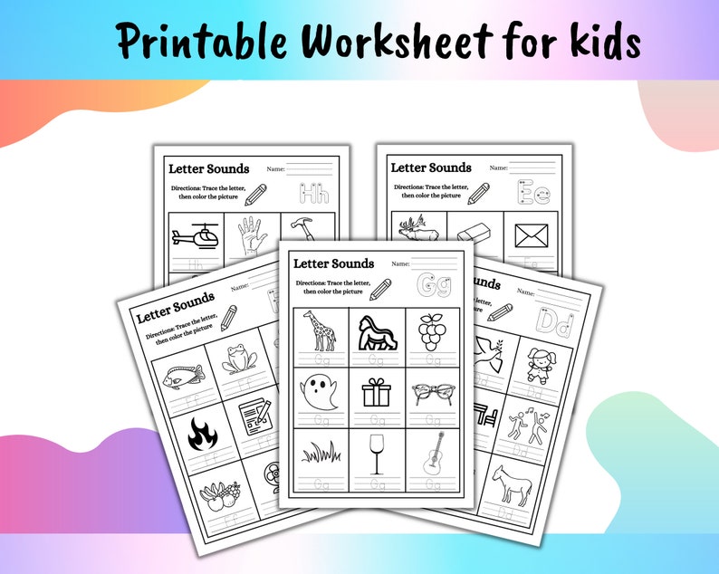 8 Alphabet Letter Sounds Worksheets Printable, Preschool Worksheets ...