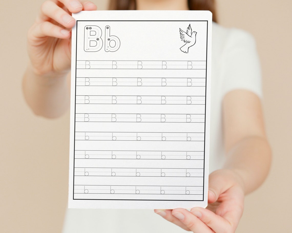 Alphabet Tracing Worksheets 26 Printable Uppercase Lowercase - Etsy
