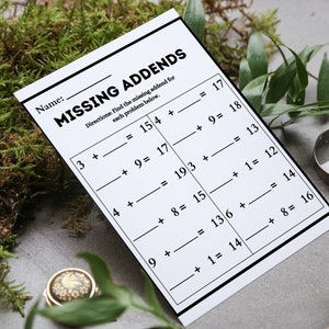 15 Printable Missing Addends Worksheets, for Kindergarten-1st Grade-2nd ...