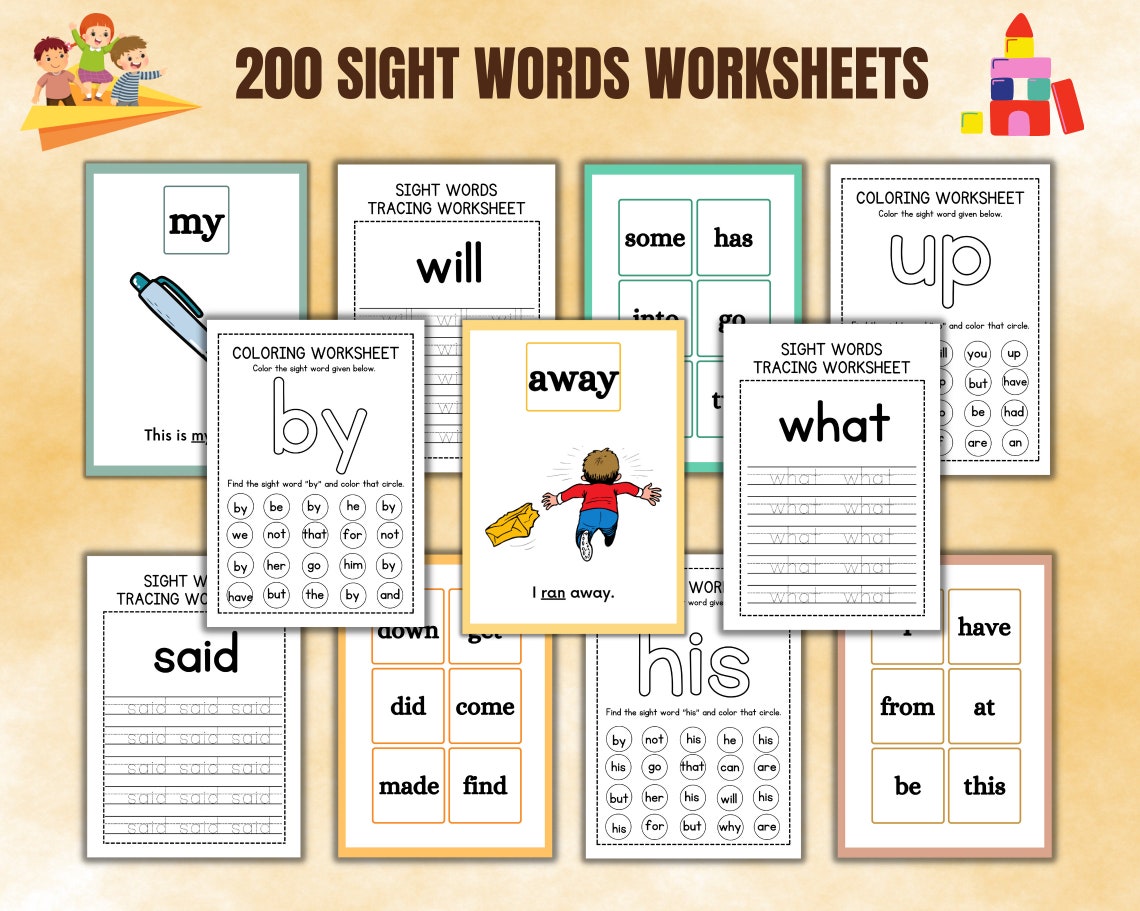 199 Sight Words Worksheets, Sight Words Printable, Sight Words Flash ...