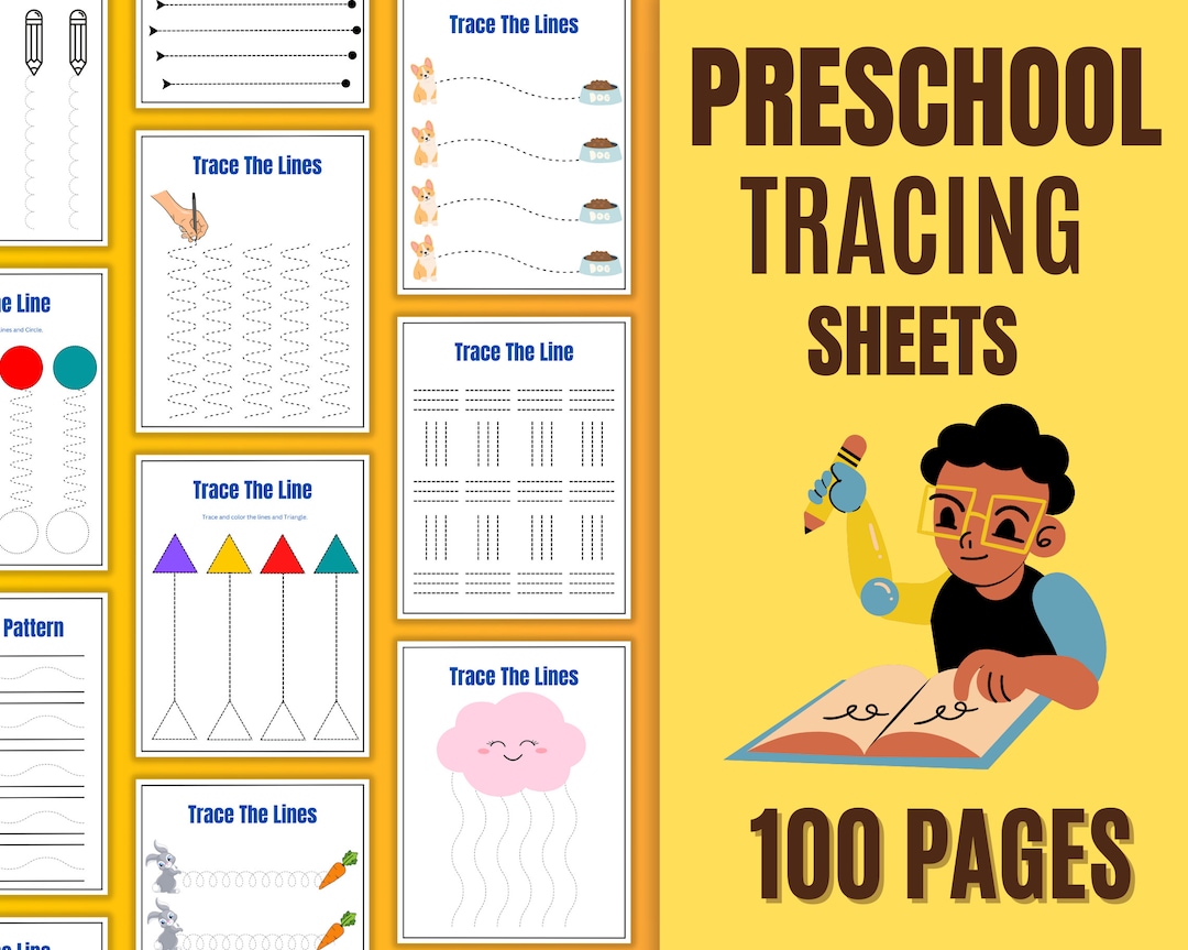 Tracing Practice, Pre-writing Worksheets, Line Tracing, Toddler ...
