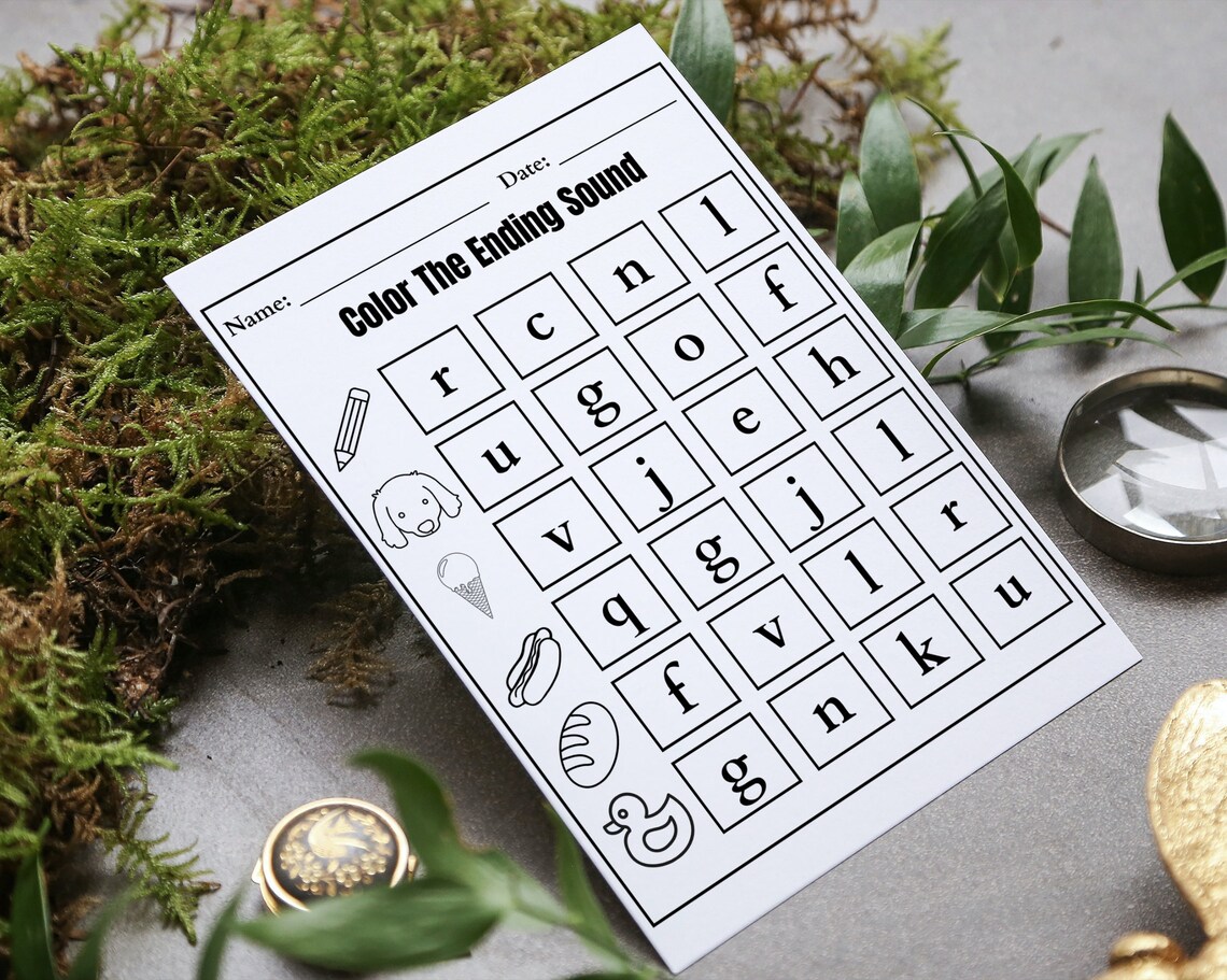 10 Printable Ending Sounds Worksheets, Initial Sound Practice ...