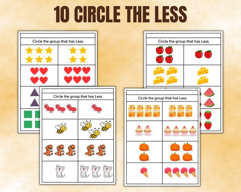 Preschool Comparison Worksheets, Preschool Worksheets, Preschool ...