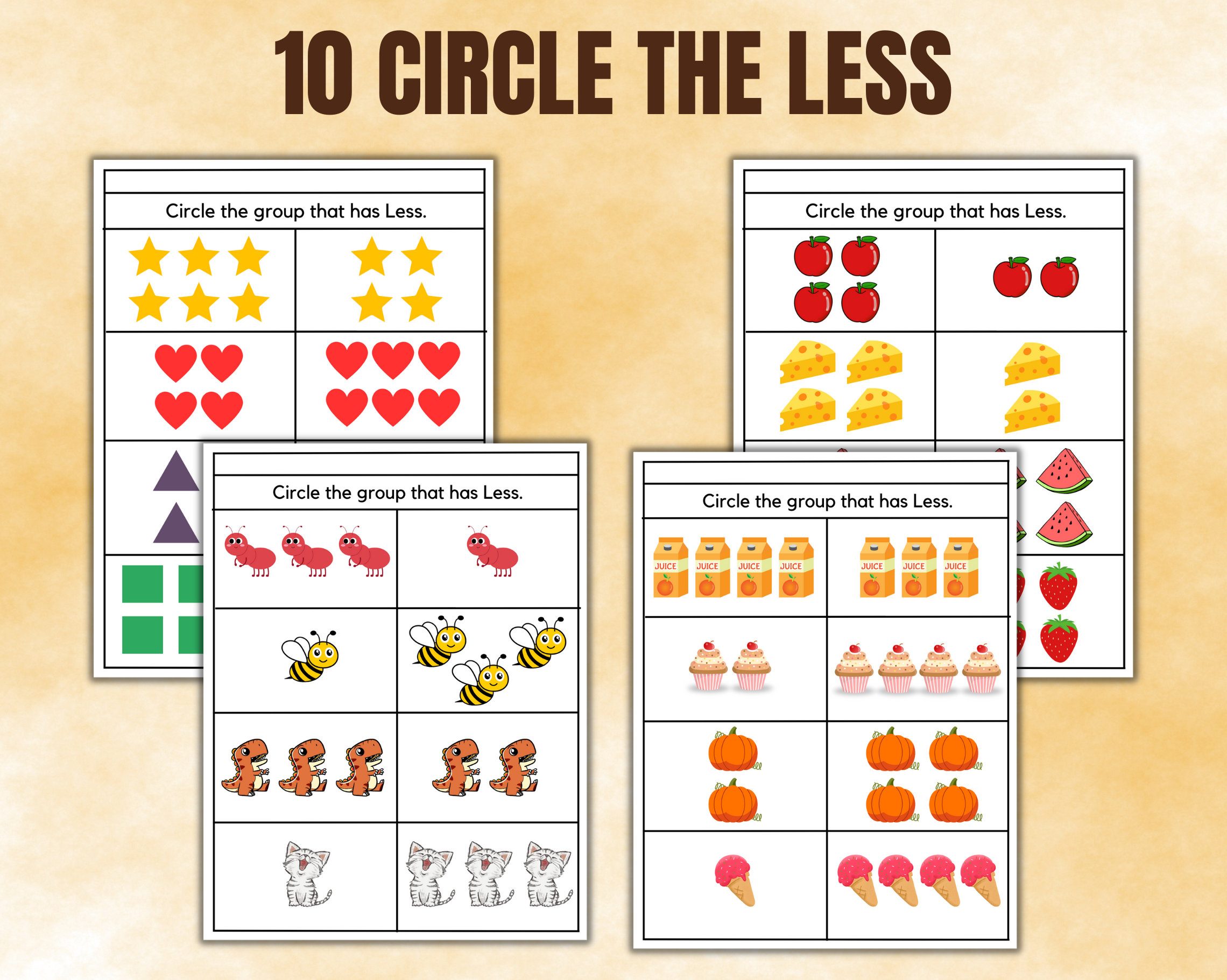 Preschool Comparison Worksheets, Preschool Worksheets, Preschool ...