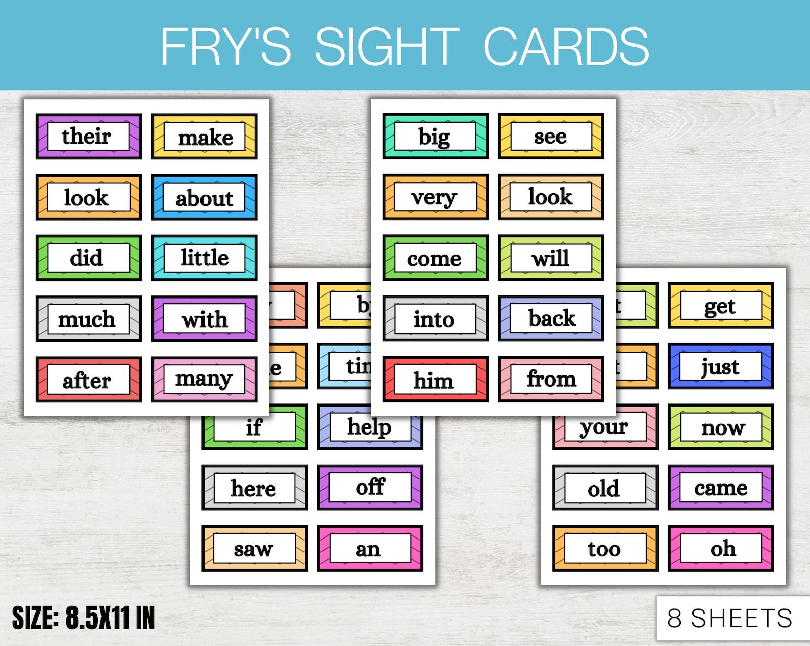 Sight Words Flashcards Printable, Kindergarten to 3rd Grade Sight Words ...