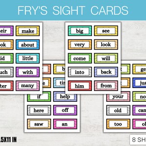 Sight Words Flashcards Printable, Kindergarten to 3rd Grade Sight Words ...